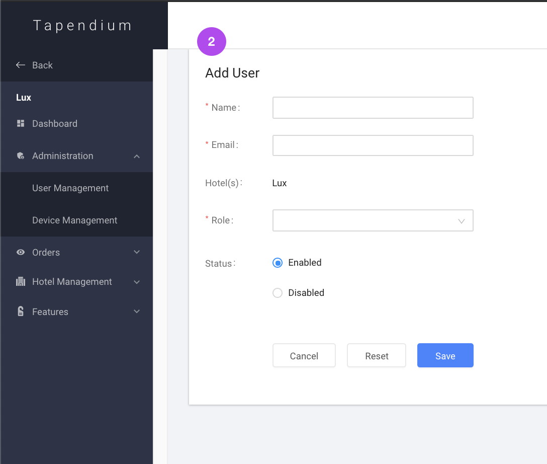 Add Users – Tapendium