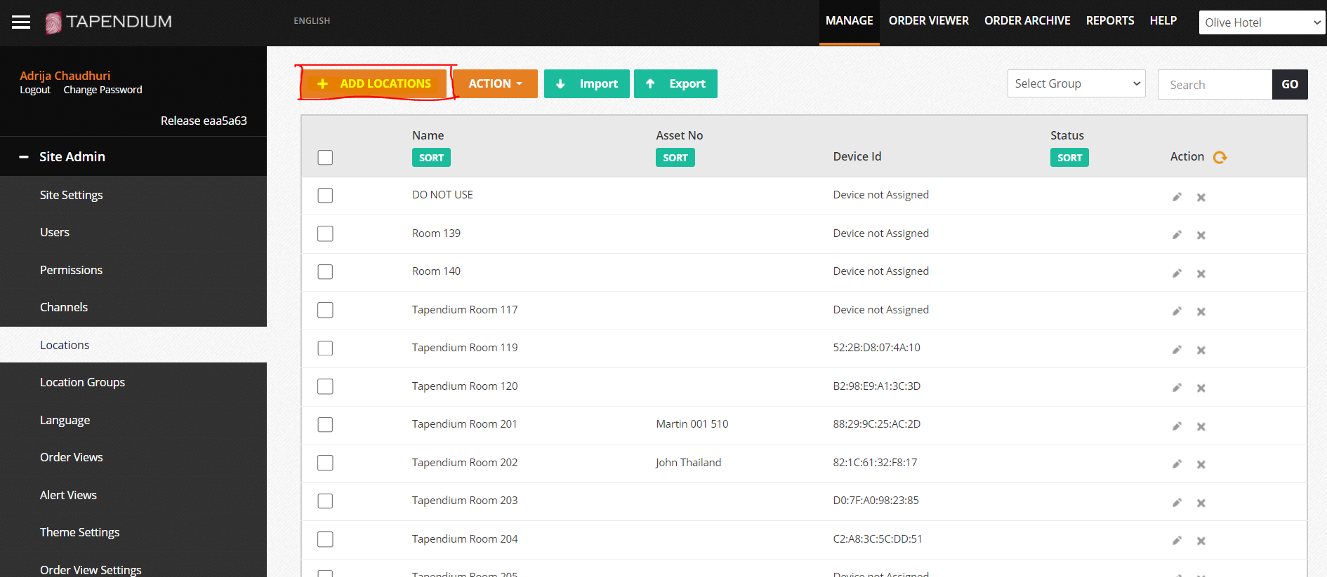 Locations – Tapendium