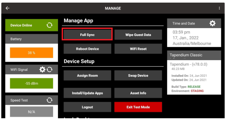 Updating Content – Tapendium