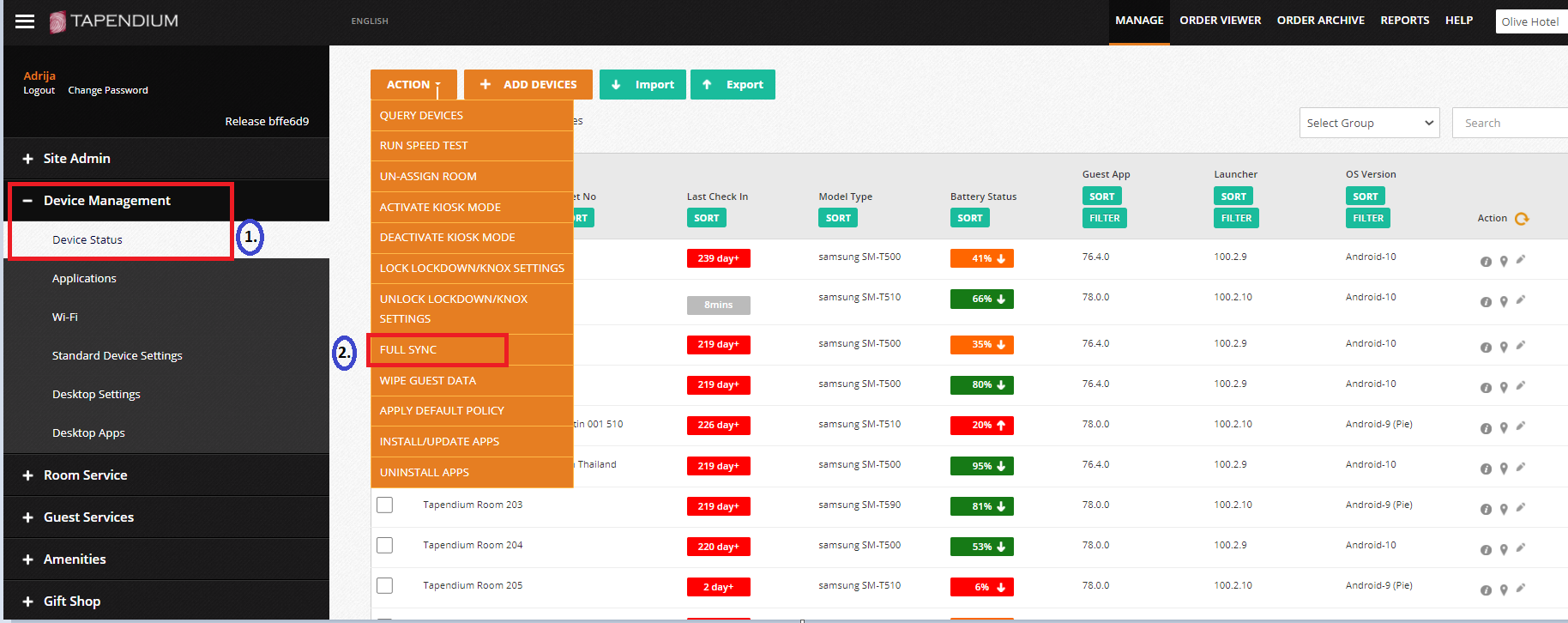 Updating Content – Tapendium