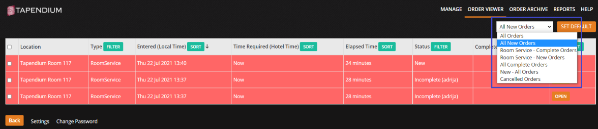 Overview of the Order Viewer – Tapendium