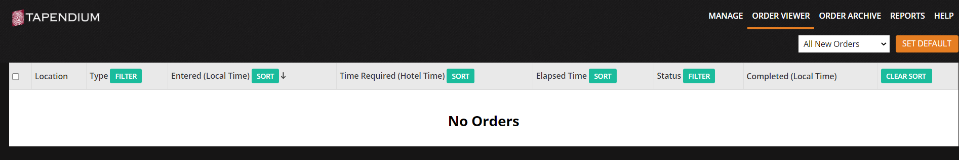 Overview of the Order Viewer – Tapendium
