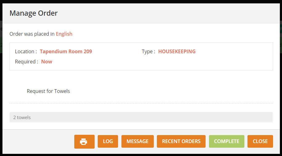 Processing Orders – Tapendium